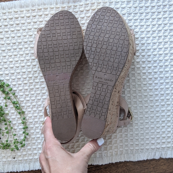 kate spade | Shoes | Kate Spade Tomas Ruffle Leather Cork Wedge Sandals ...